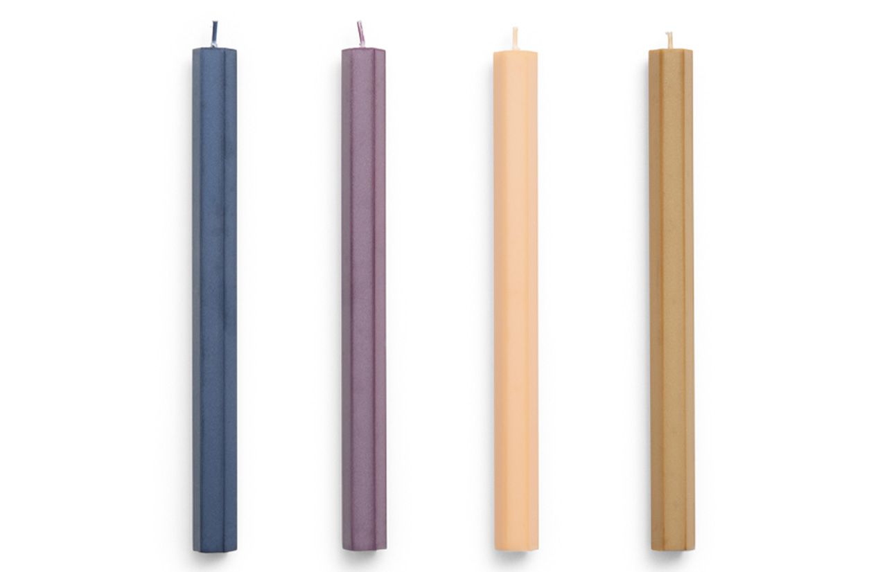 HEXAGON candles, set of 4 | multicolour, No. 3 | AE730-D812